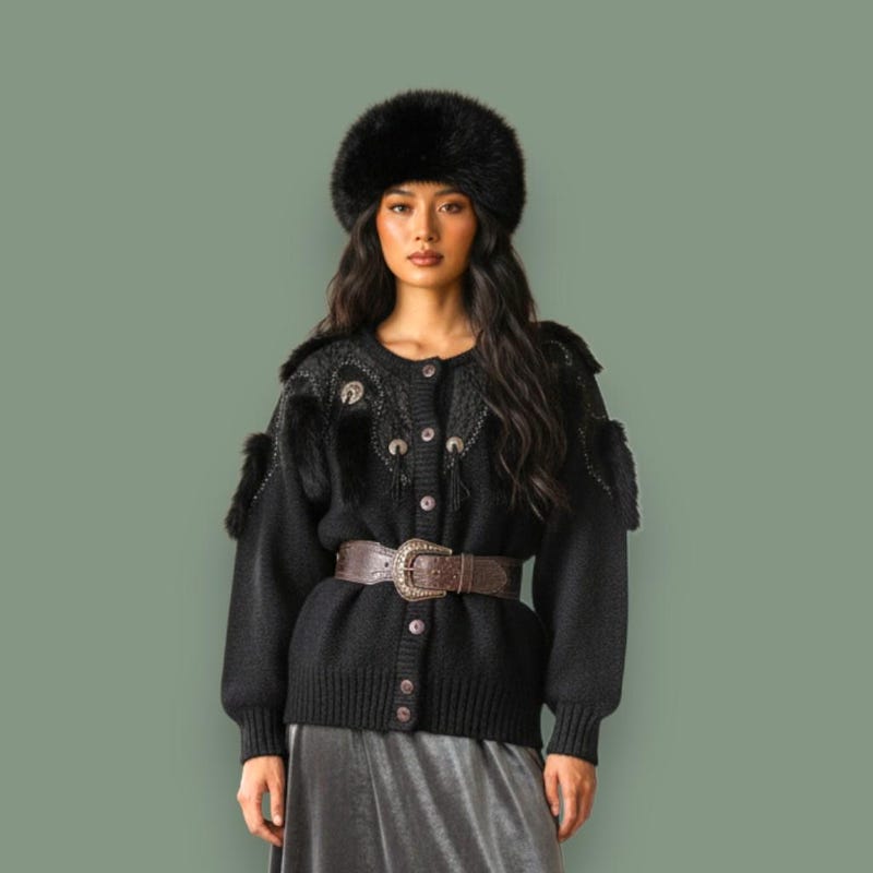 Fur and Suede Sweater - Etsy