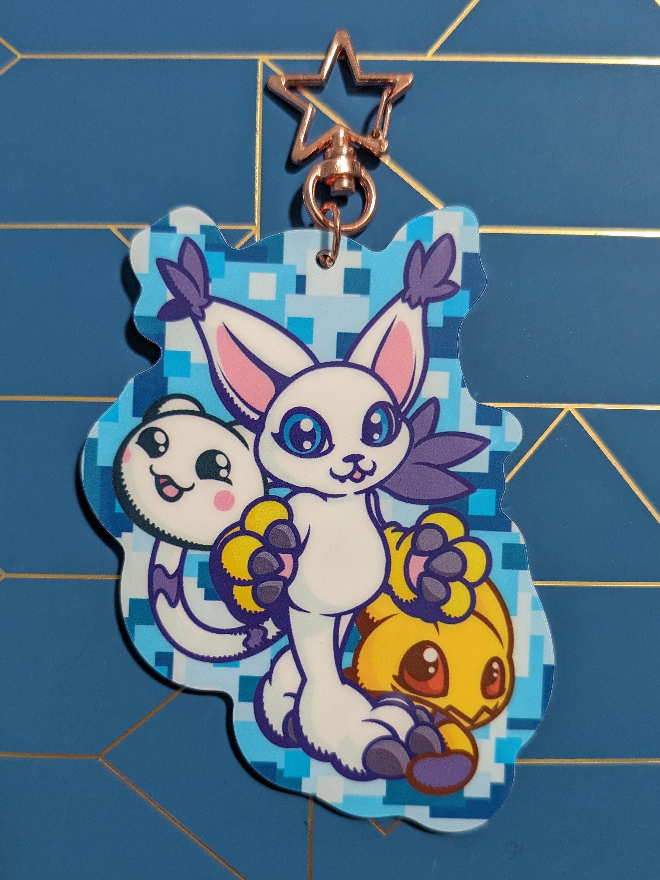 Digimon Gatomon Tailmon Evolution Acrylic Keychain - Etsy