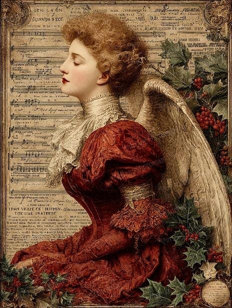 Vintage Angel With Musical Notes – Retro Spiritual Digital Postcards, 8 ...
