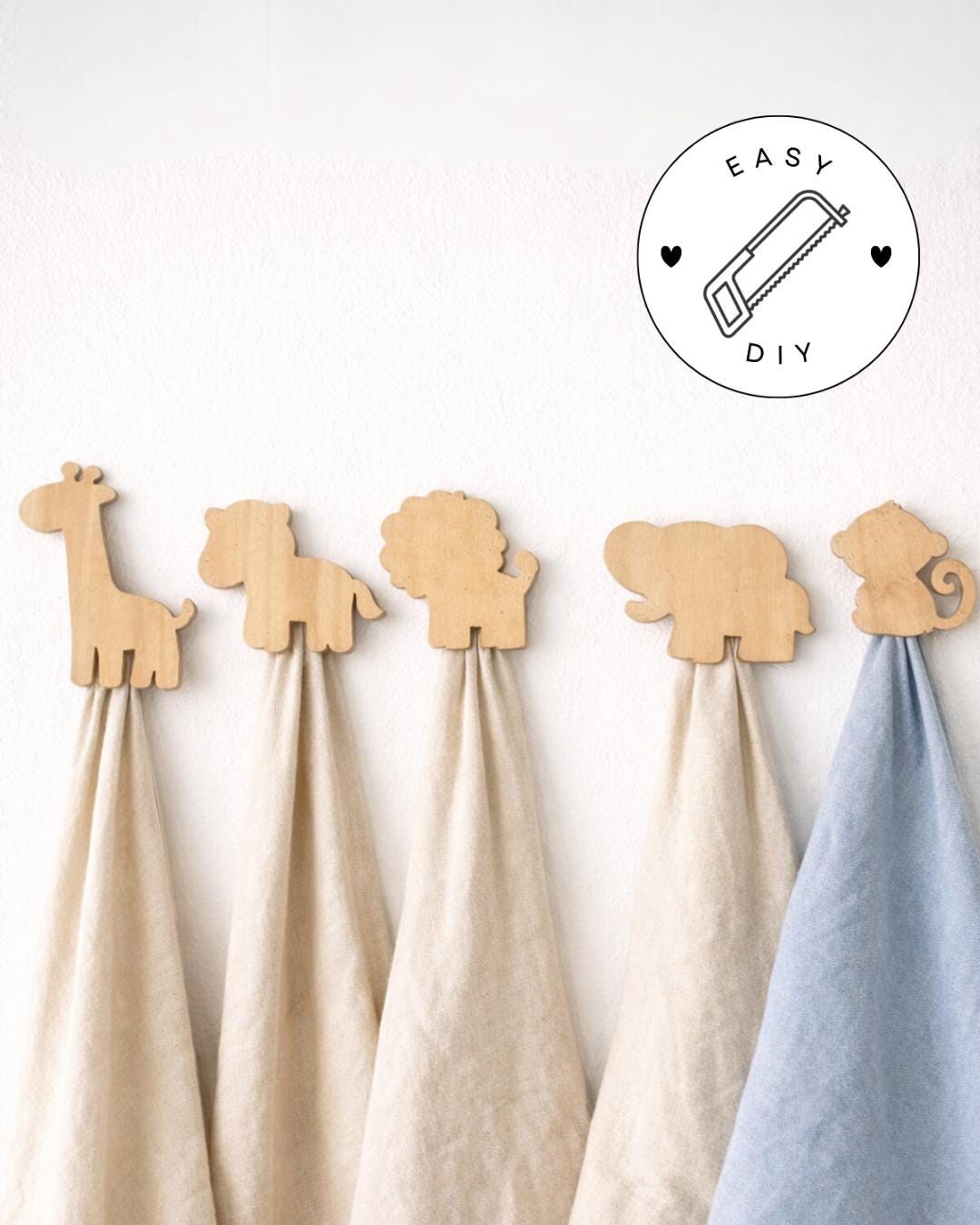 Easy Wood DIY: Wall Hooks and Furniture Handles Pattern for Children ...