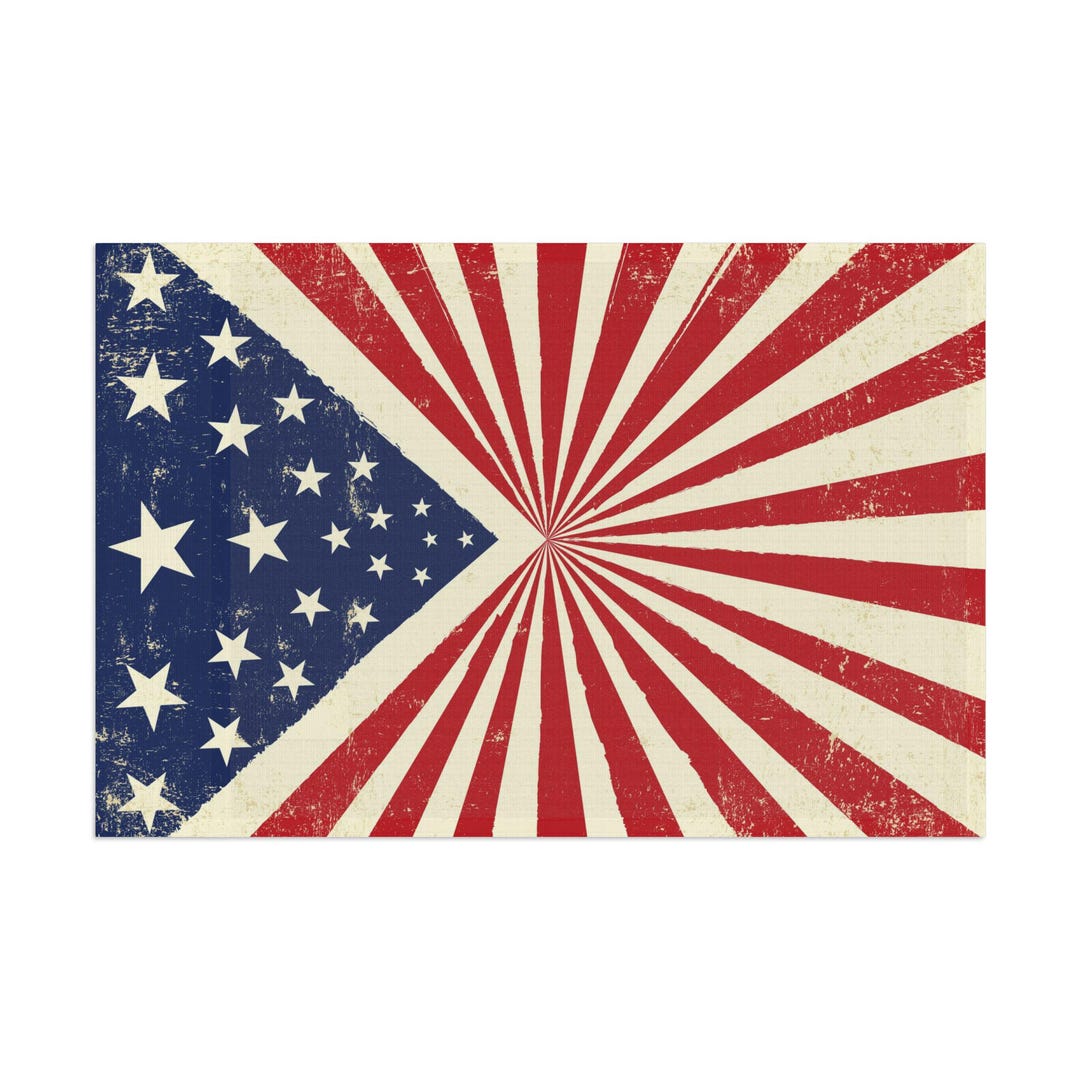 Retro Radiant Starburst Flag Pillowcase | Vintage American Stars ...