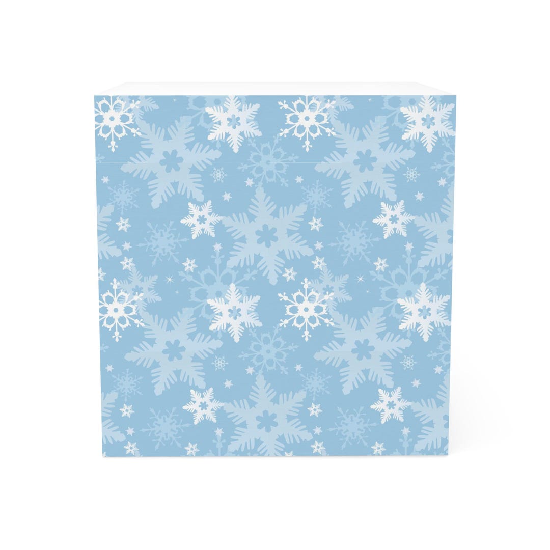 Blue Snowflake Pattern Note Cube | Winter Sticky Notes - Etsy
