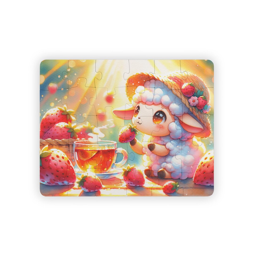 Strawberry Lamb Kids Puzzle - Etsy