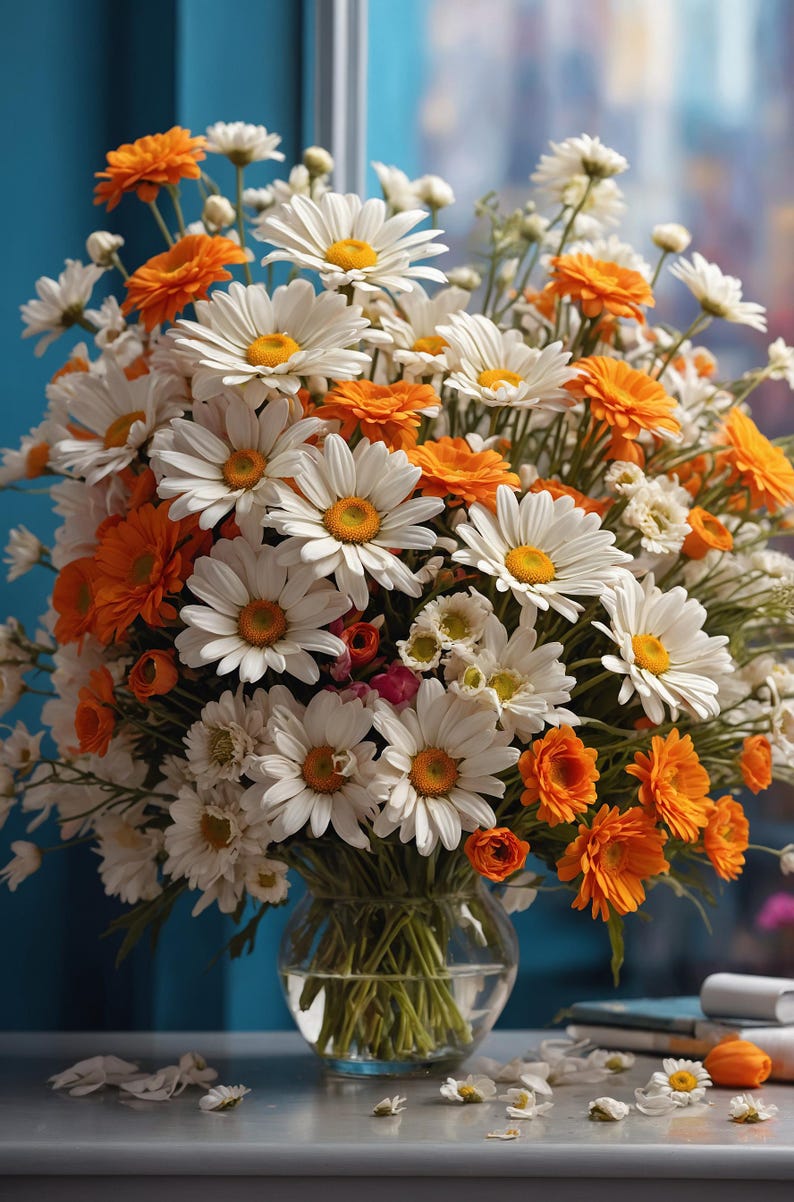 Modern Daisies Bouquet | Soft City Life Color Accents | Elegant Floral ...