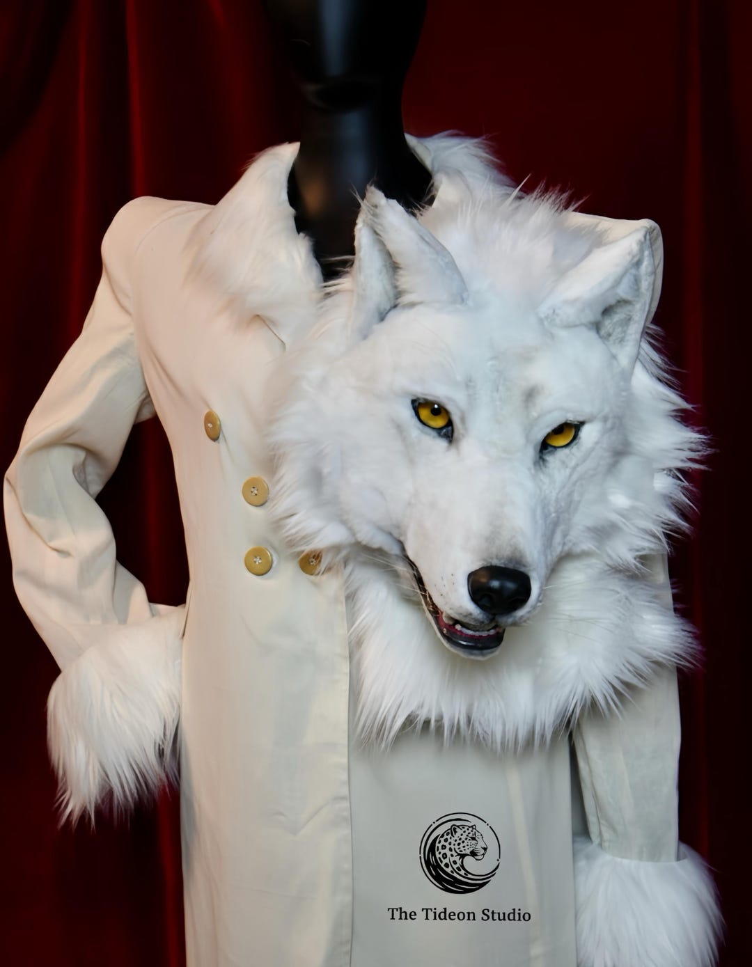 Custom Realistic Wolf Fursuit Headdress, Handmade Animal Cosplay Mask ...