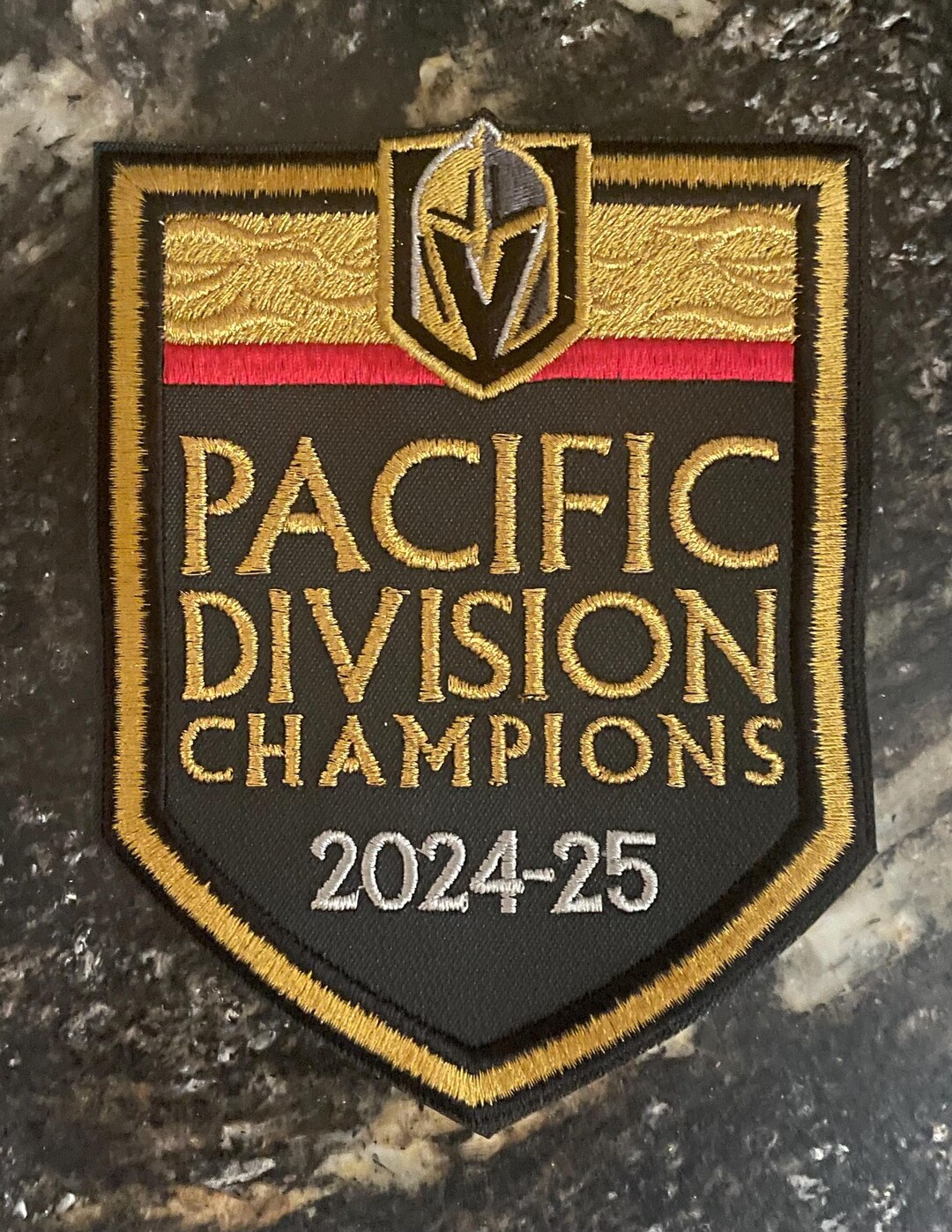 Pacific Division Champions 2024-25 Vegas Golden Knights VGK Embroidered ...