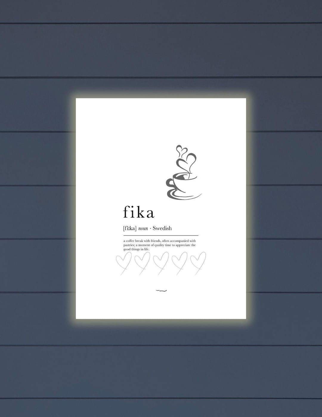Fika Definition Print, Instant Printable, Scandinavian Print, Swedish ...