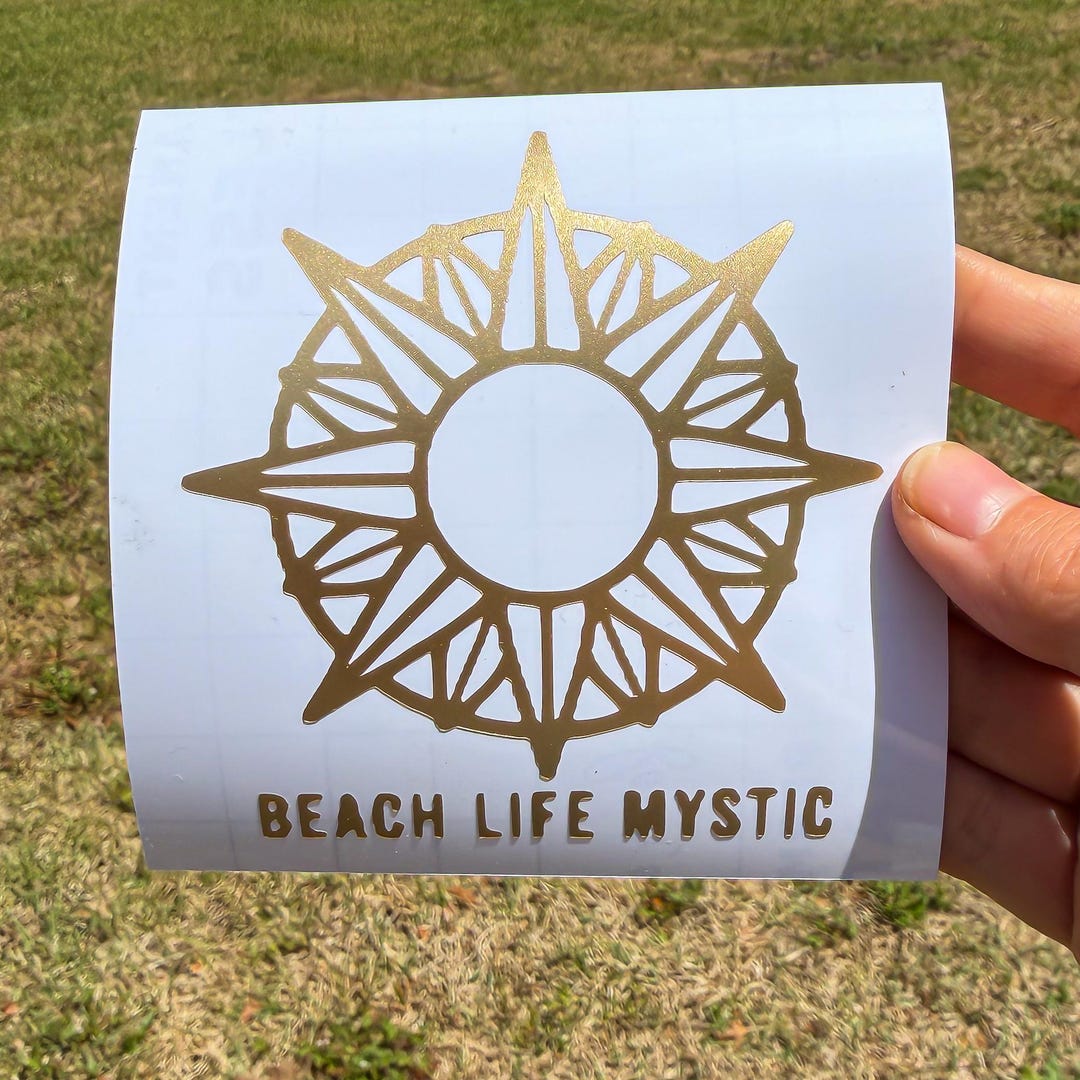 Gold Solar Wheel Car Decal | Mystic Star Anise Sigil Sticker (4-inch ...