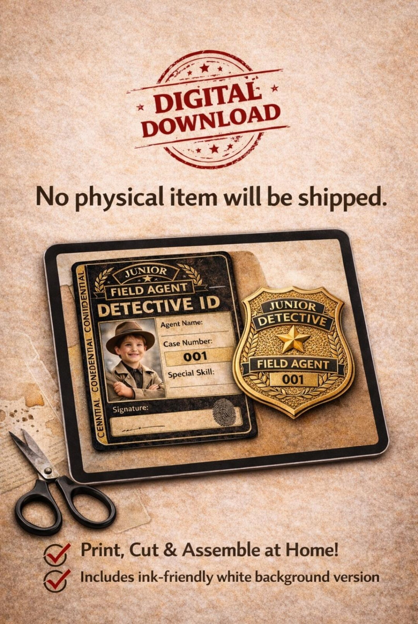 Junior Detective ID & Badge Printable | Field Agent Kit | the Obvious ...