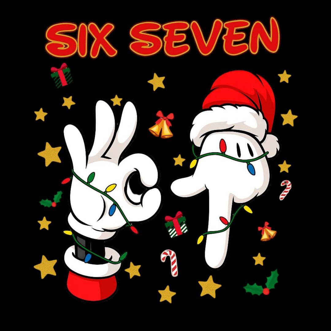 Six Seven Christmas Hands Design | Funny Santa Gloves With Lights ...