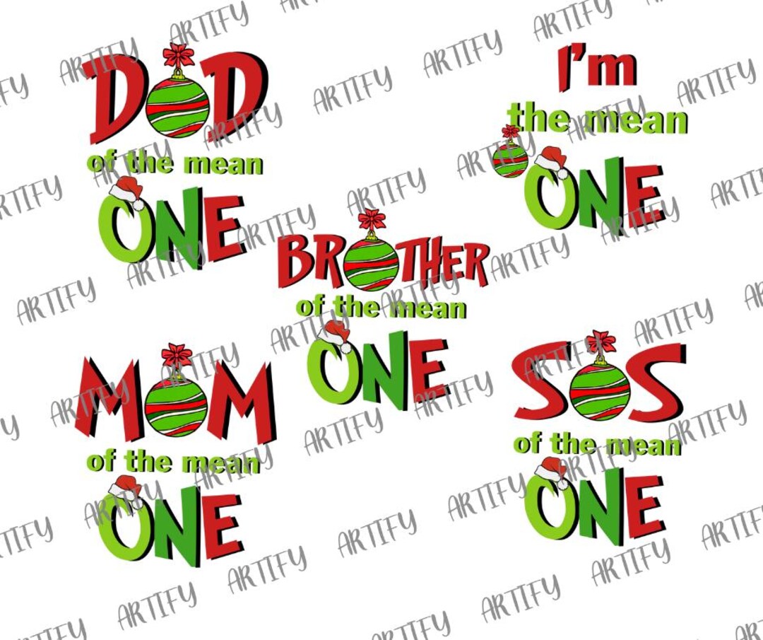 Son of the Mean One Christmas Design | Funny Grinch Family Matching ...