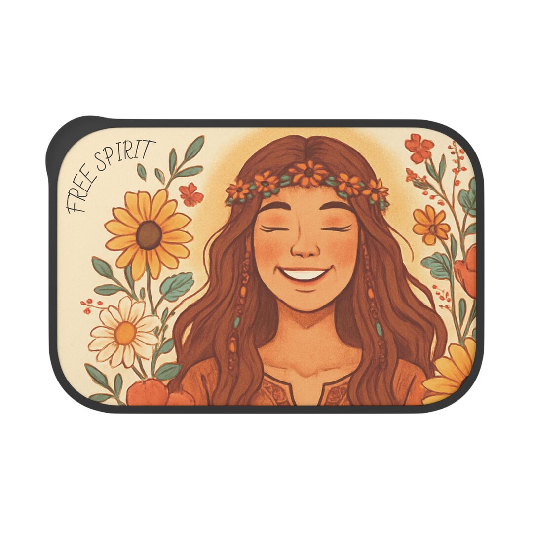 Flower Crown Girl Bento Box: PLA Bioplastic Lunchbox With Utensils - Etsy