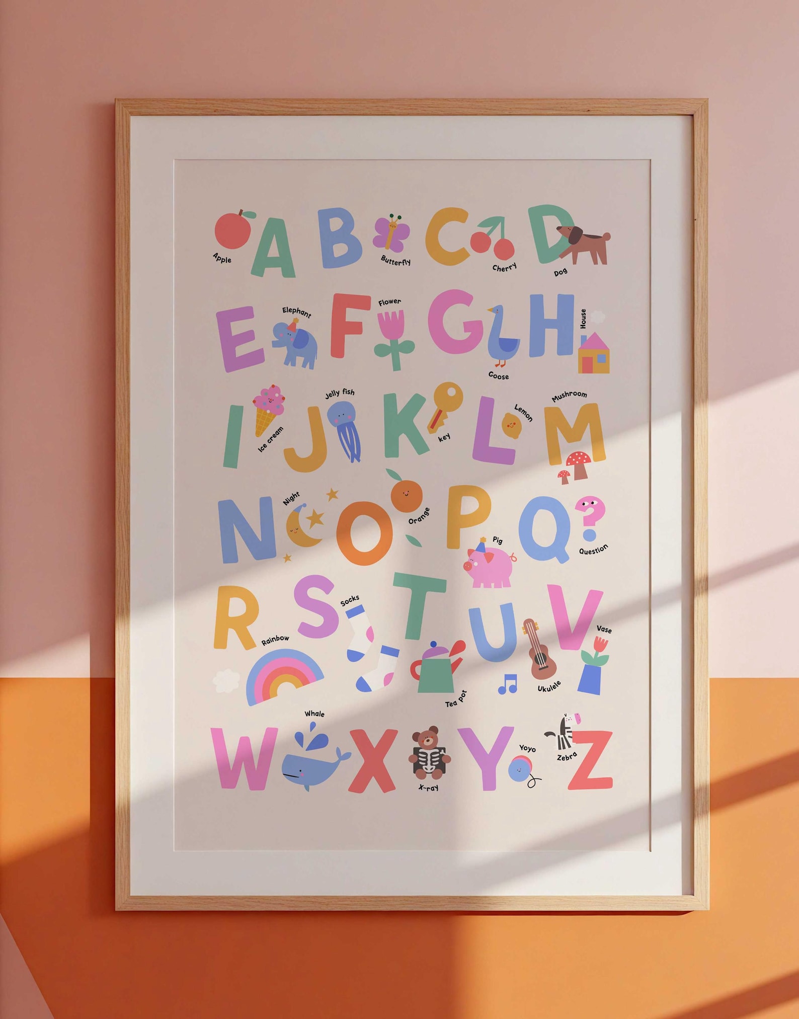 Cute Pastel Alphabet Poster for Educational Nursery & Playroom Decor - Etsy