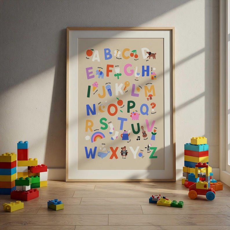 Printable Alphabet Poster | Instant Download Nursery Wall Art ...
