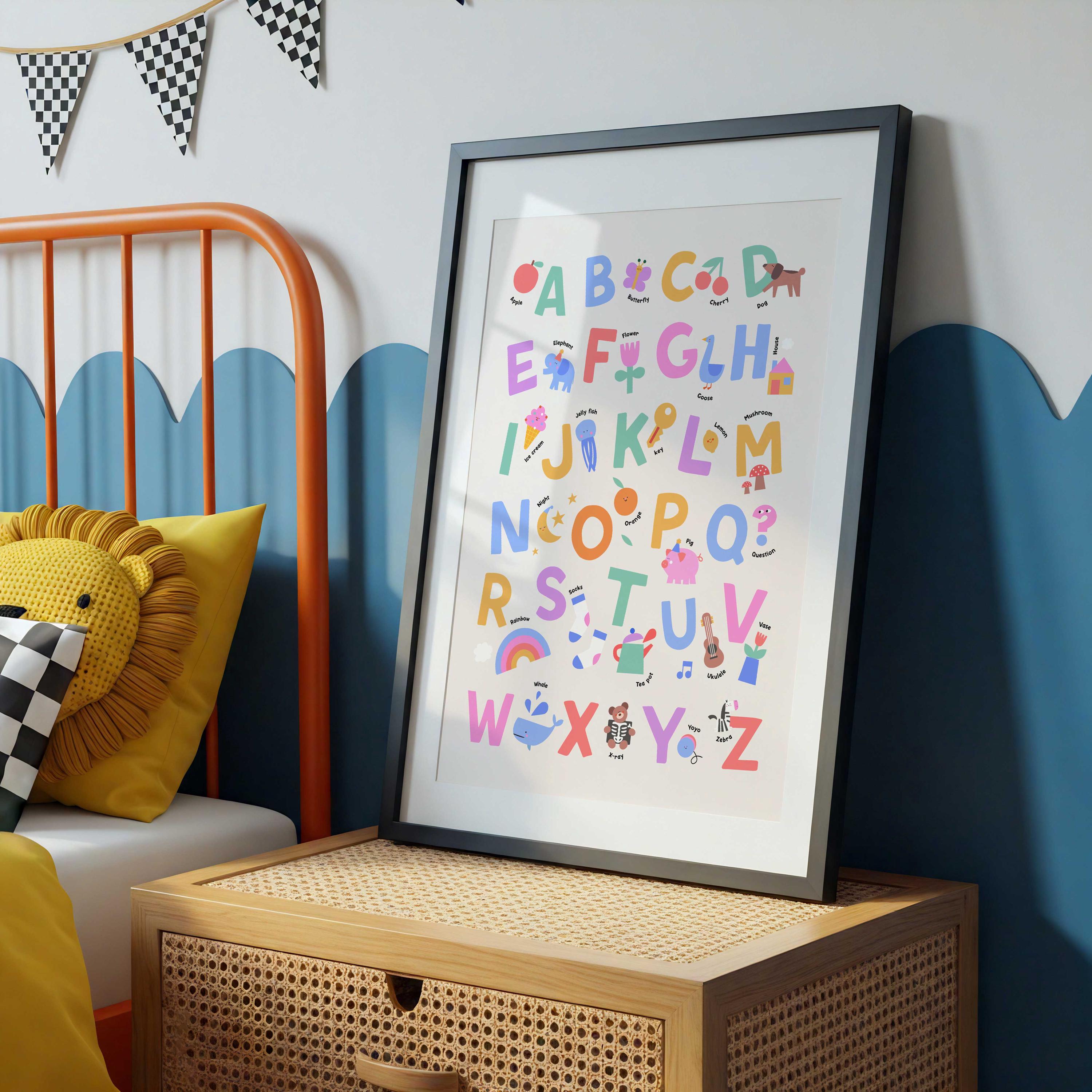Cute Pastel Alphabet Poster for Educational Nursery & Playroom Decor - Etsy