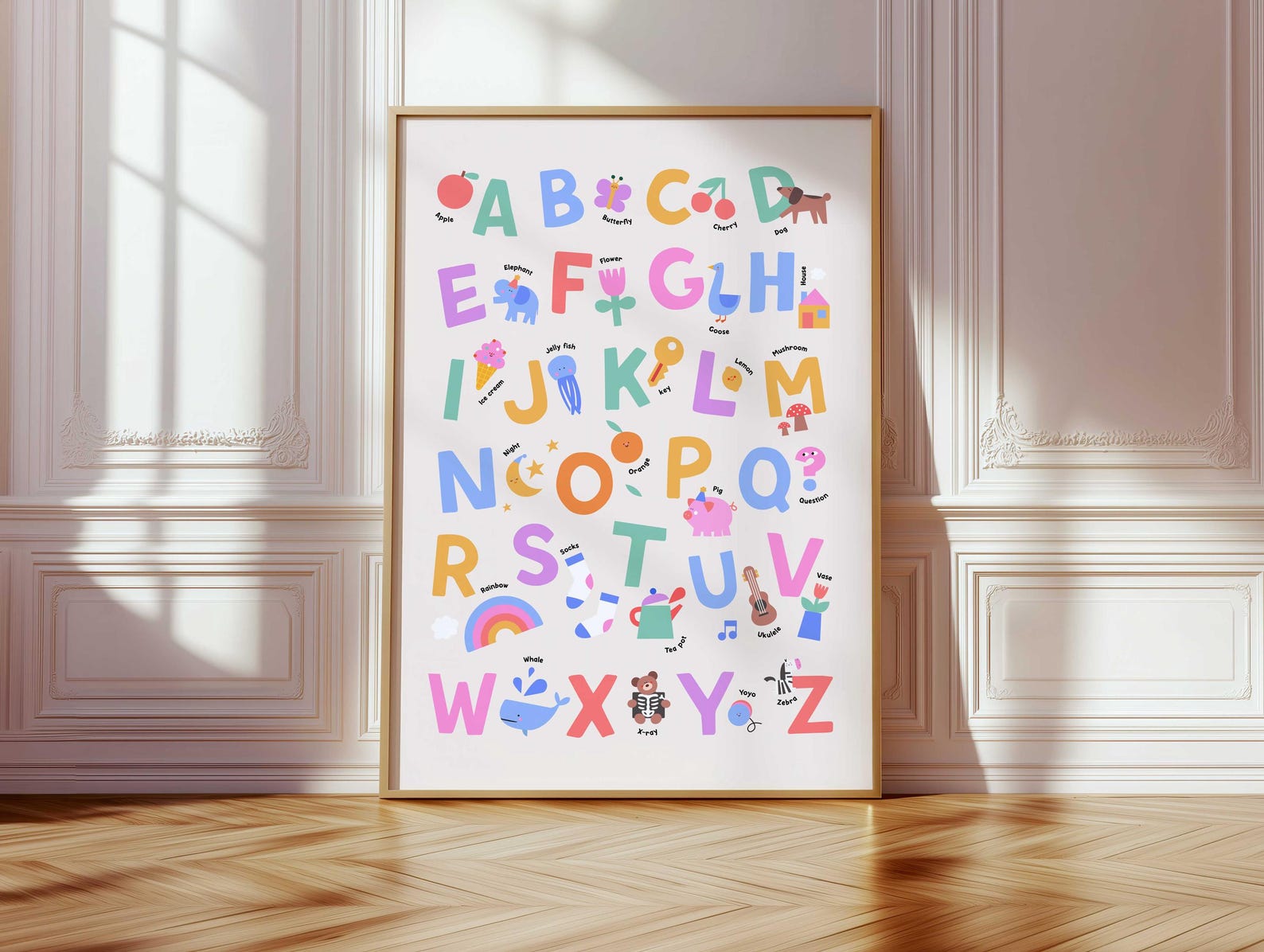 Cute Pastel Alphabet Poster for Educational Nursery & Playroom Decor - Etsy