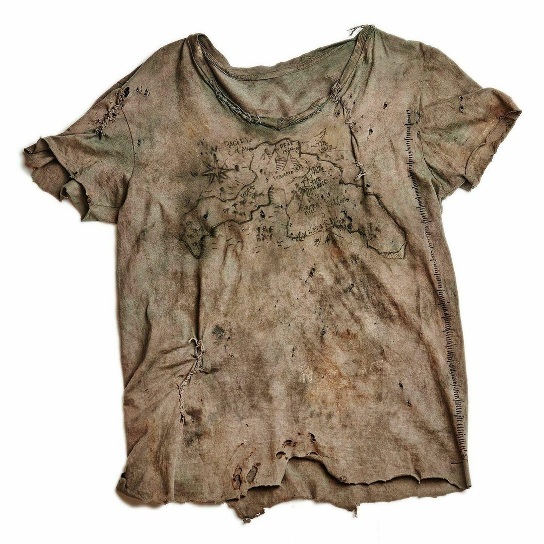Hand-painted Treasury Map T-shirt, Distressed Vintage Style - Etsy
