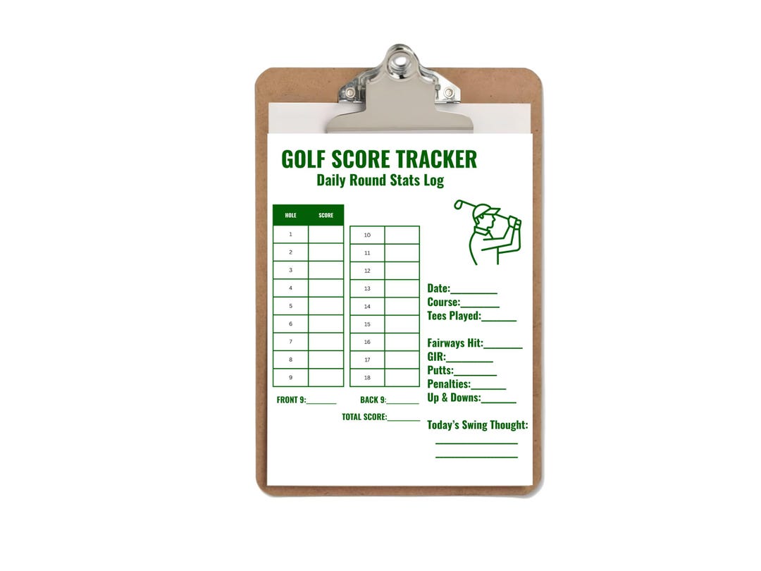Golf Score Tracker Printable | 18-hole Scorecard (PDF) - Etsy