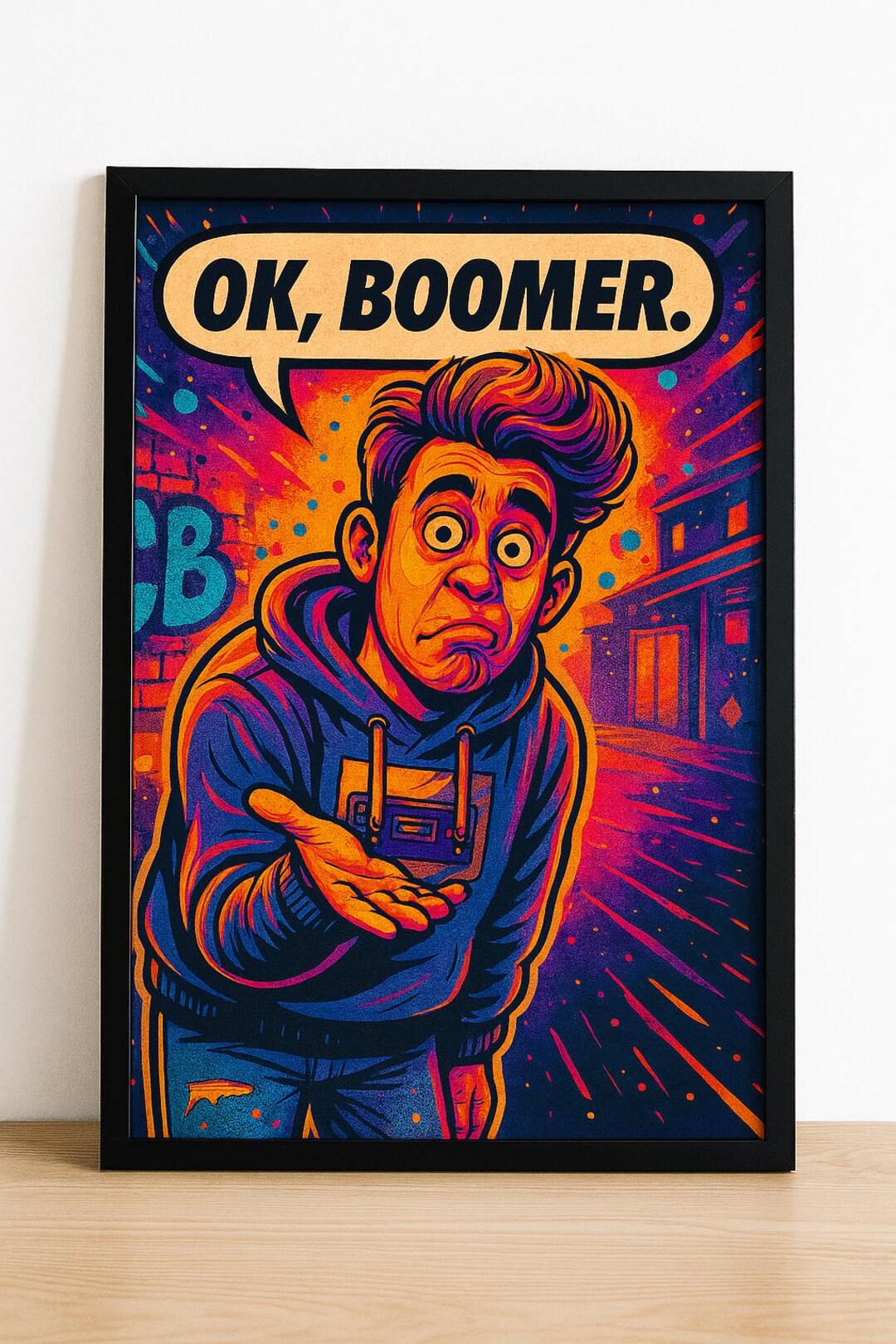 NO BOOMER – Pop Art Digital Poster | Gen Z Meme Wall Art | Bold Retro ...