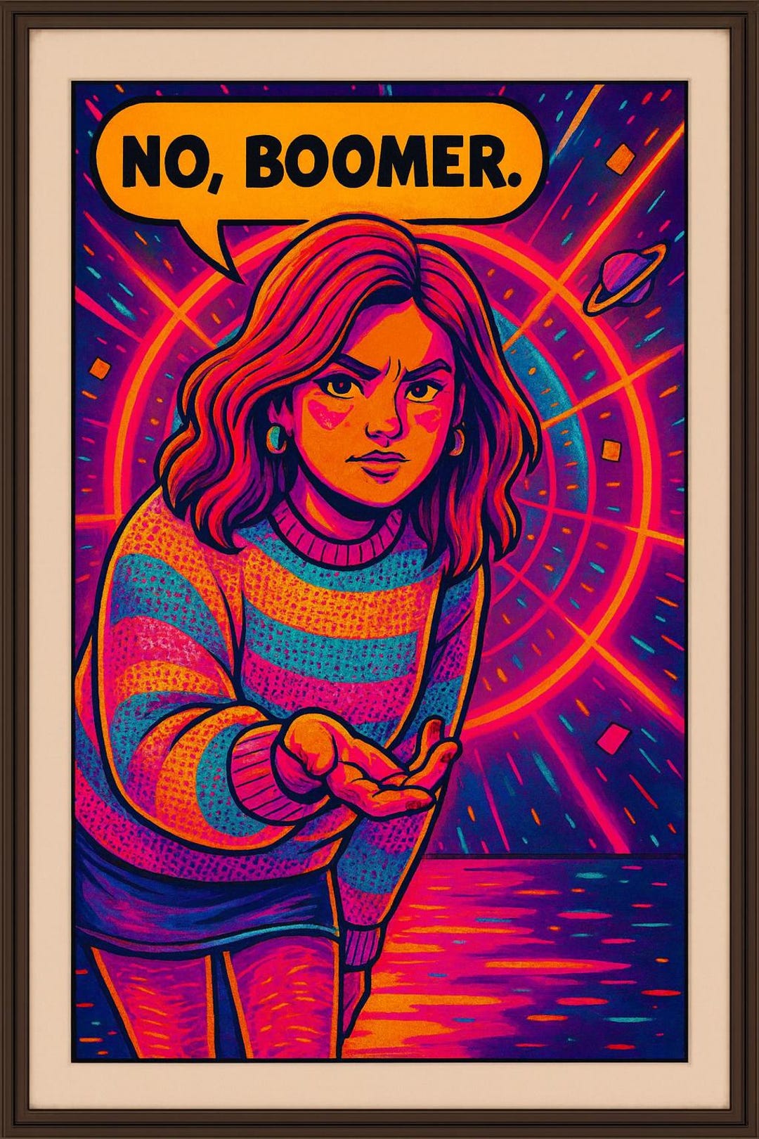 NO BOOMER – Pop Art Digital Poster | Gen Z Meme Wall Art | Bold Retro ...