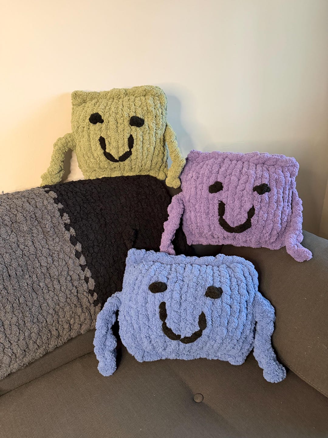 Hand-knitted Square Plushie - Etsy