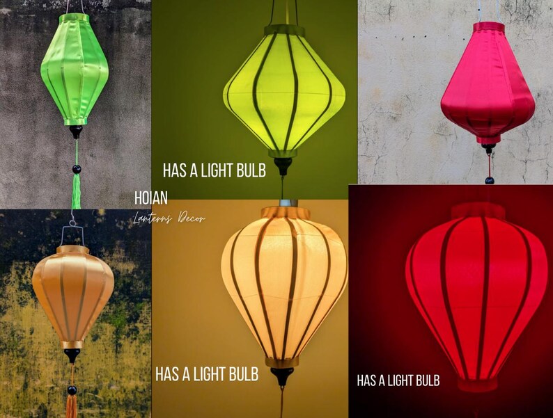 Set of 12pcs Hoi an Waterproof Lanterns - Size 30cm, Shape: Apple ...