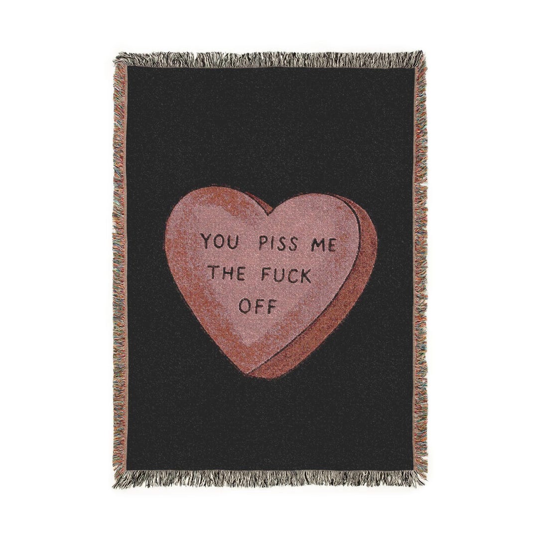 Sassy Conversation Heart Woven Blanket | Heart Candy Quote Throw - Etsy