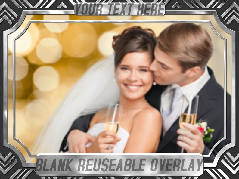 Silver and Black Photo Booth Overlay for Touchpix, Snappic, and More ...