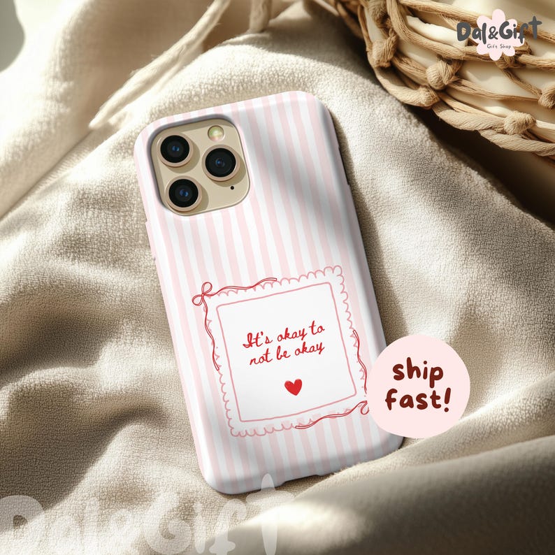 Preppy It’s Okay to Not Be Okay Phone Case • Mental Health Support Case ...