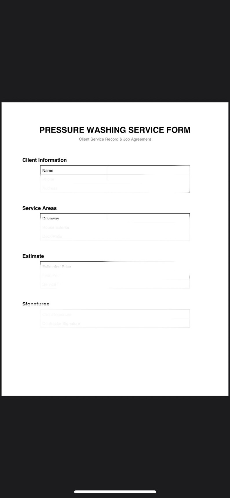Pressure Washing INVOICE Template- Printable PDF - Etsy