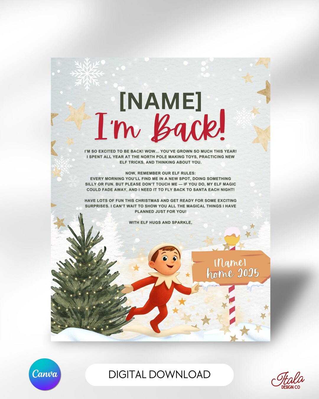 Editable Elf Arrival Letter | Return Letter | I'm Back | Christmas ...