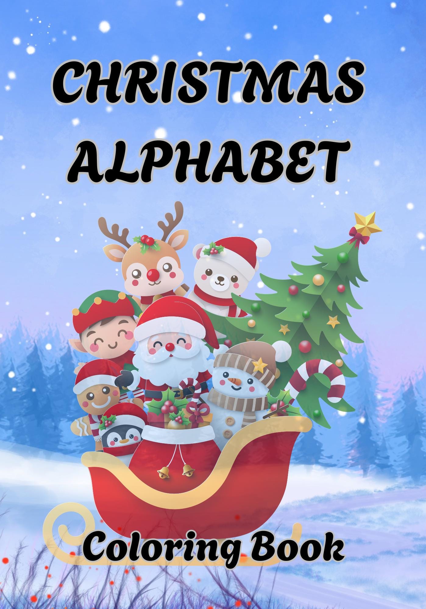Christmas Alphabet Coloring Book - Etsy