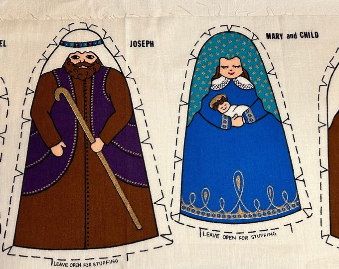 Vintage Nativity Cut & Sew Ornaments by Manes Fabric, Baby Jesus, Mary ...