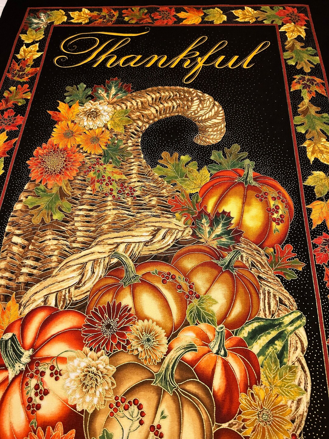 Thanksgiving Cotton Fabric Panel Timeless Treasures “thankful” CM2101 ...