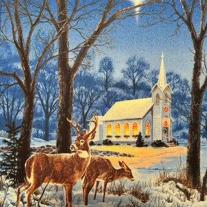 Christmas Cotton Fabric Panel Darrell Bush for Elizabeth Studio 8904 ...