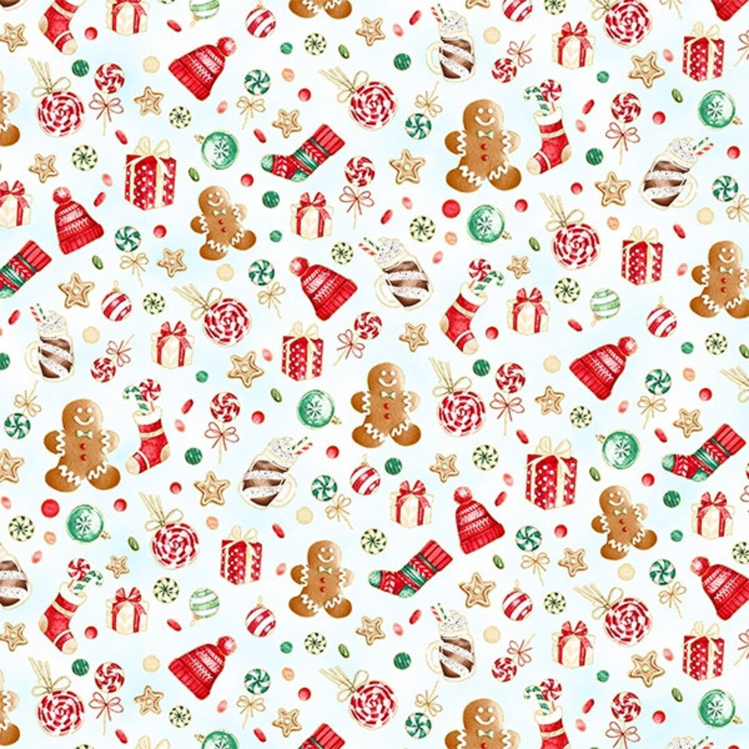 Christmas Goodies Gingerbread Cotton Fabric,"gingerbread Lane" by ...