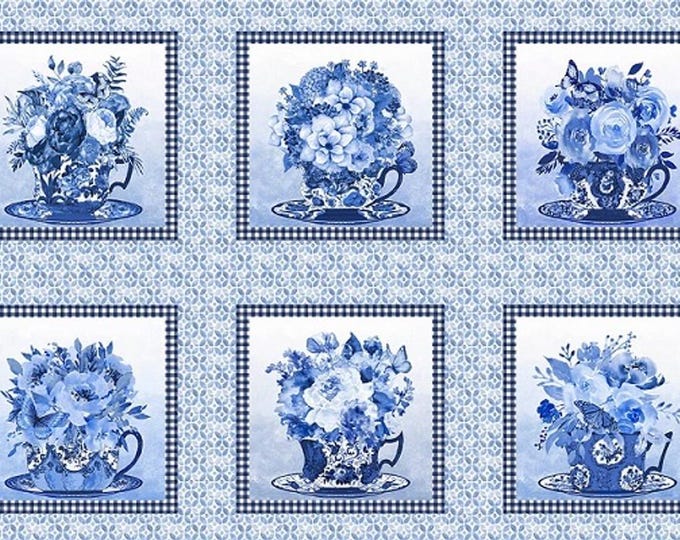 BLUE JUBILEE Blocks Quilt Panel by Jean Plout, Blank Quilting, 24" X 43 ...