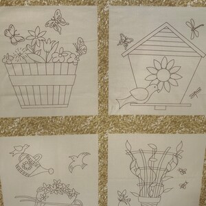 Fabric Panel, MY STITCHERY GARDEN by Renee Fallon for Northcott, Twelve ...