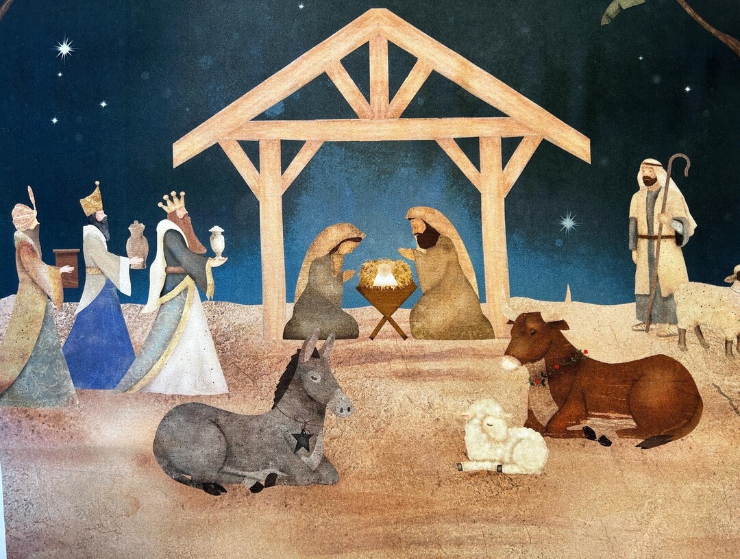 Nativity Fabric Panel, O’holy Night, Beth Albert, Cotton, 22" X 43", to ...