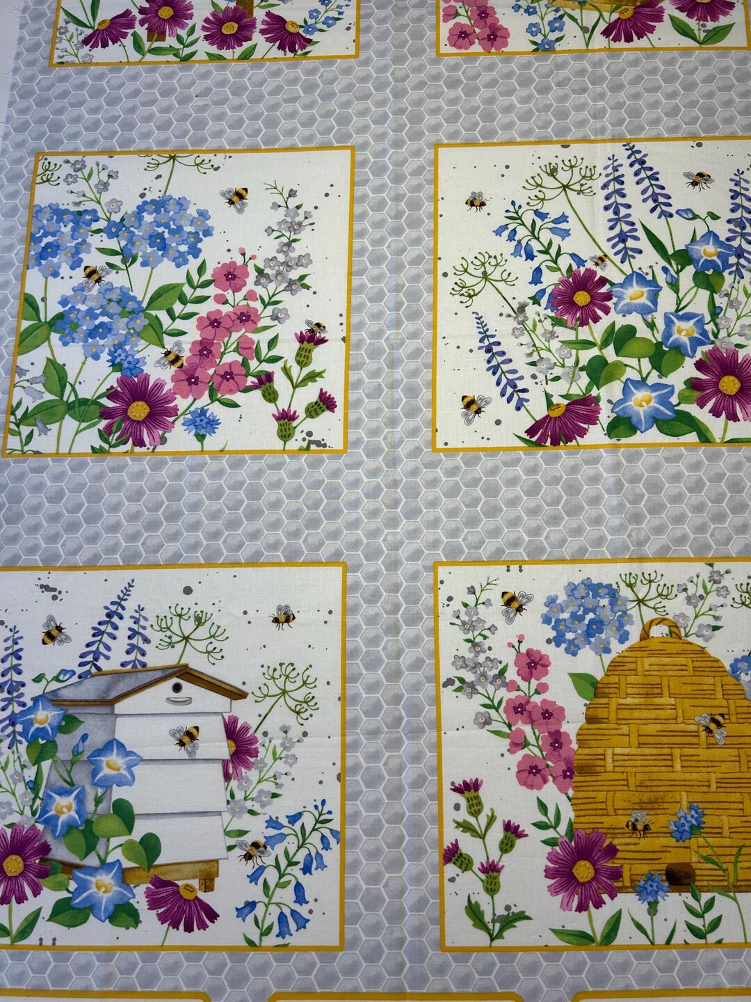 BUZZY BEE Fabric Panel #952 by Jane Alison for Henry Glass Fabrics ...