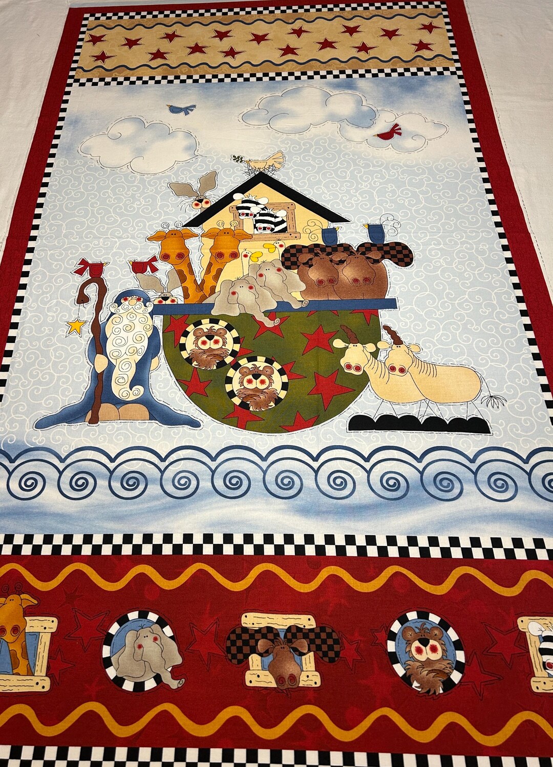 Noah's Ark Fabric Panel by Leanne Anderson for Henry Glass #1865 Cotton ...