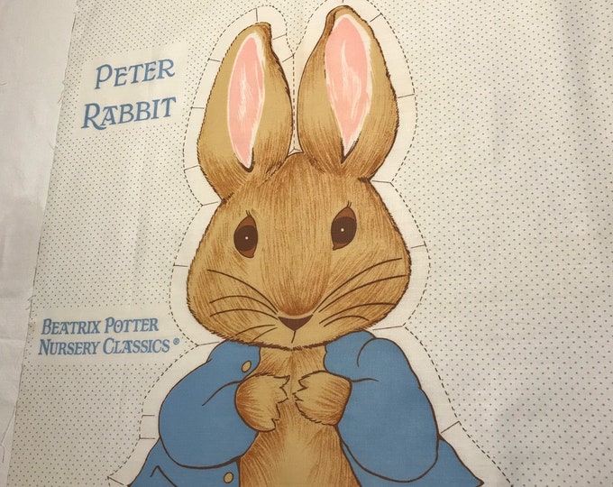 Peter Rabbit Pillow Stuffed Animal Fabric Panel by Beatrix Potter ...