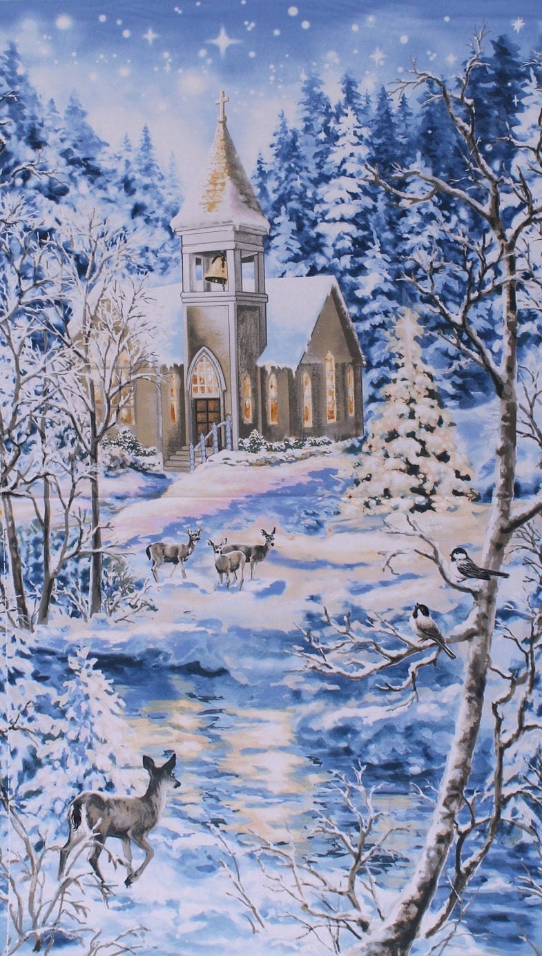 Fabric Panel Timeless Treasures Winter Blessing | Etsy