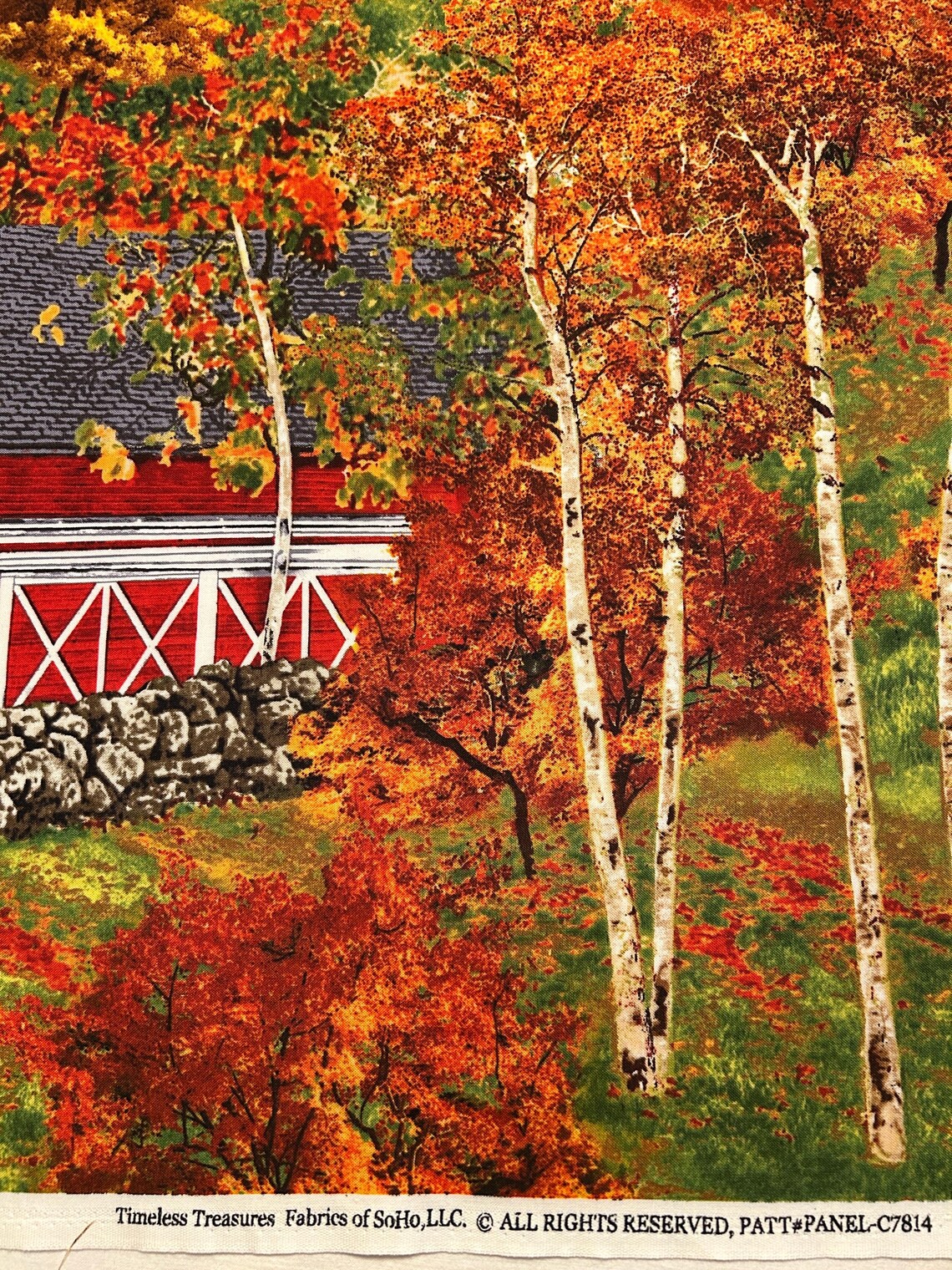 Fall Time Farmland /barns Quilt Fabric Panel by Timeless Treasures ...