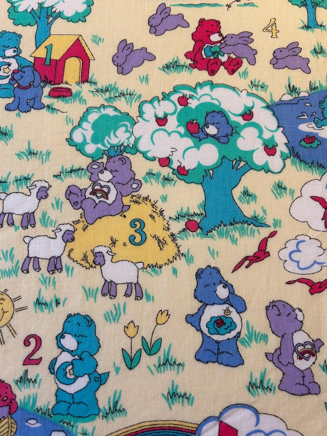 Care Bears Fabric, Colorful Care Bear Designs to Teach Counting ...
