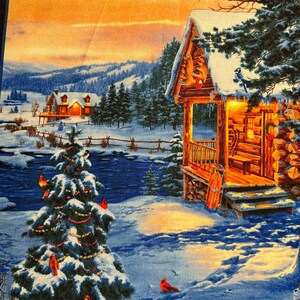 Christmas Cotton Fabric Panel Darrell Bush for Elizabeth Studio 8904 ...