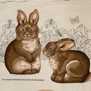 Vintage Cut and Sew Bunny / Rabbit Fabric Panel by VIP keepsake Crafts ...