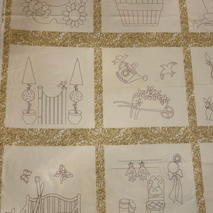 Fabric Panel, MY STITCHERY GARDEN by Renee Fallon for Northcott, Twelve ...