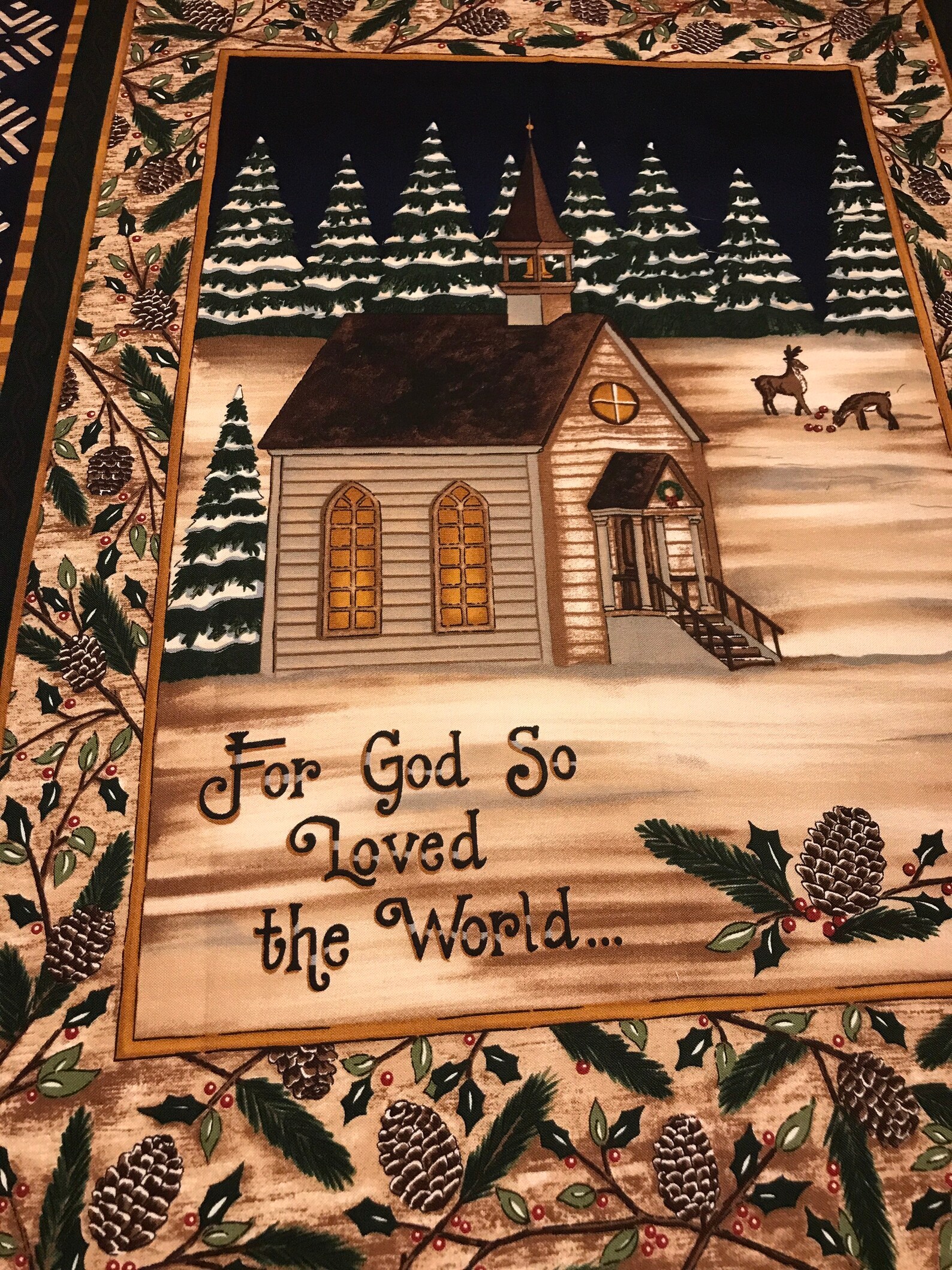 Fabric Panel “chapel in the Pines” by Deb Strain for Moda Fabrics ...
