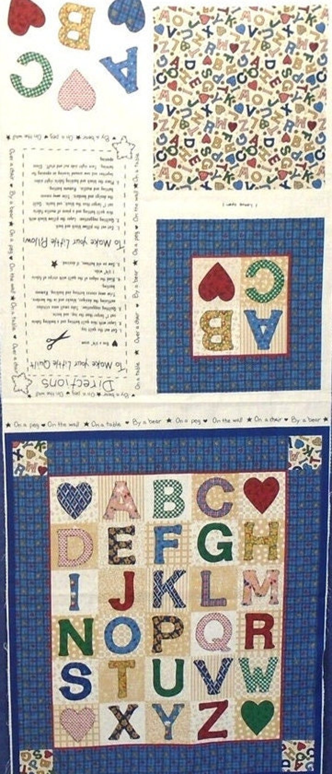 Vintage Little Quilts, Abcs Alphabet Fabric Panel by Fabri-quilt to Sew ...